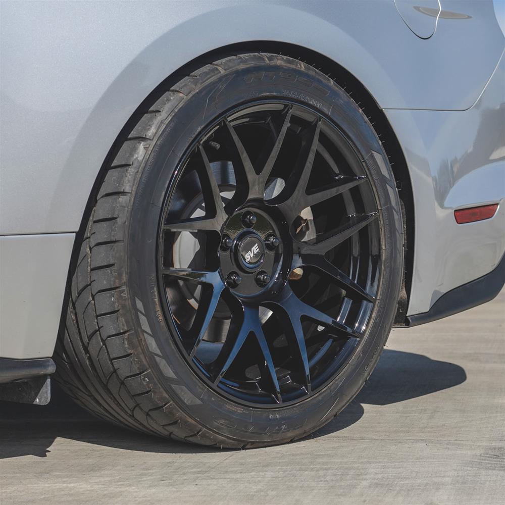 SVE Mustang R357 Wheel & Firestone Tire Kit - 19x10 - Black (15-23)
