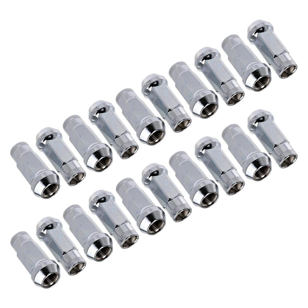 Dorman Mustang Open End Knurled Lug Nut Kit Chrome 79 14 713 285