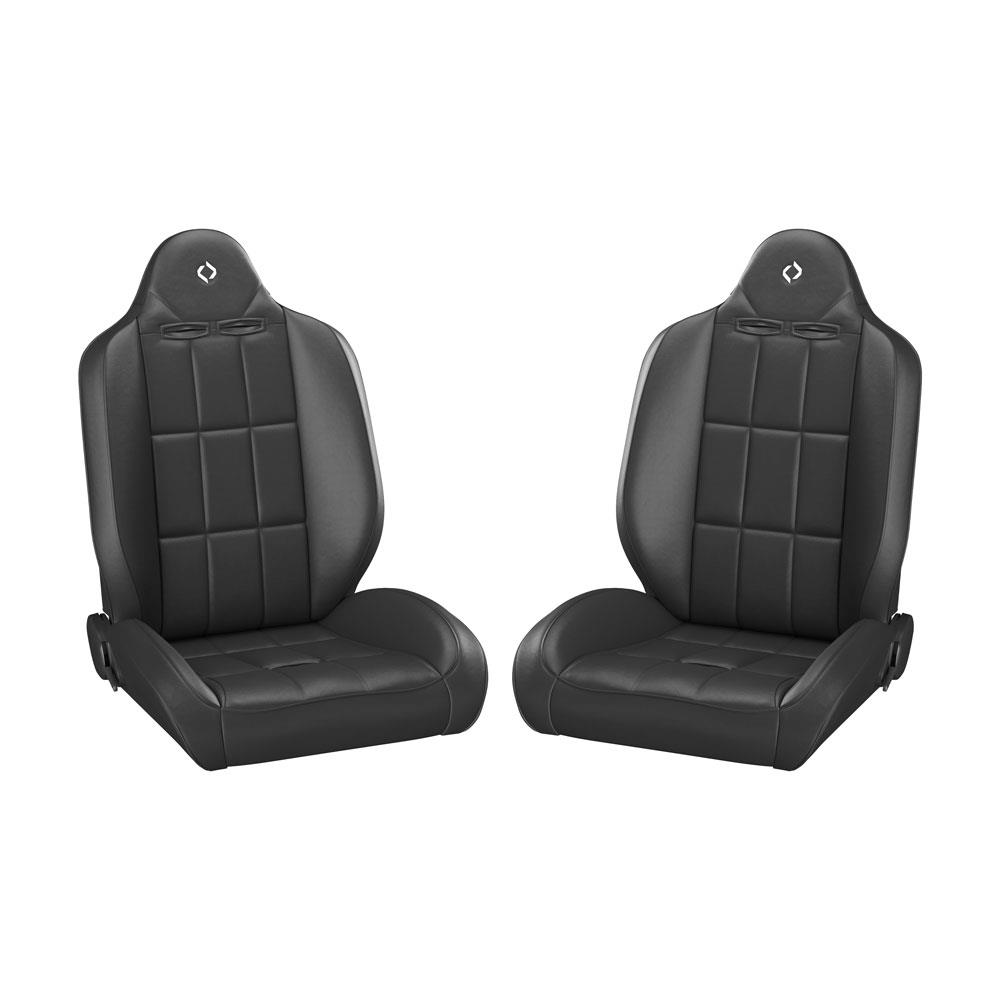 Corbeau Baja RS Reclining Suspension Seat Pair - Vinyl - Black 66401PR