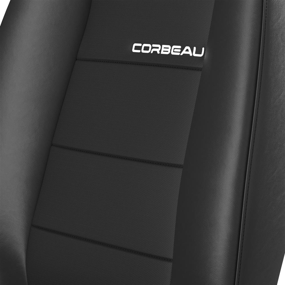 Corbeau Moab Seat Pair - Vinyl w/ Cloth Inserts - Black 70011PR