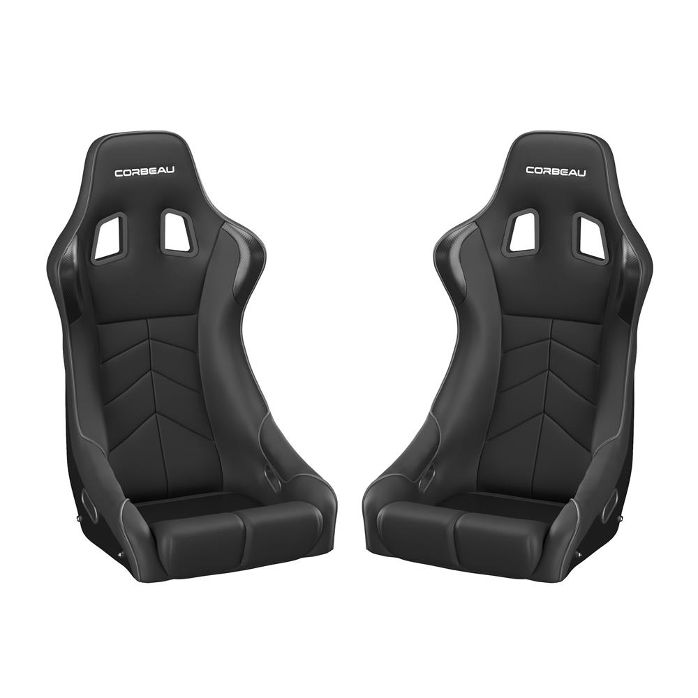 Corbeau DFX Seat Pair - Black Vinyl/Cloth 34901BP - LMR
