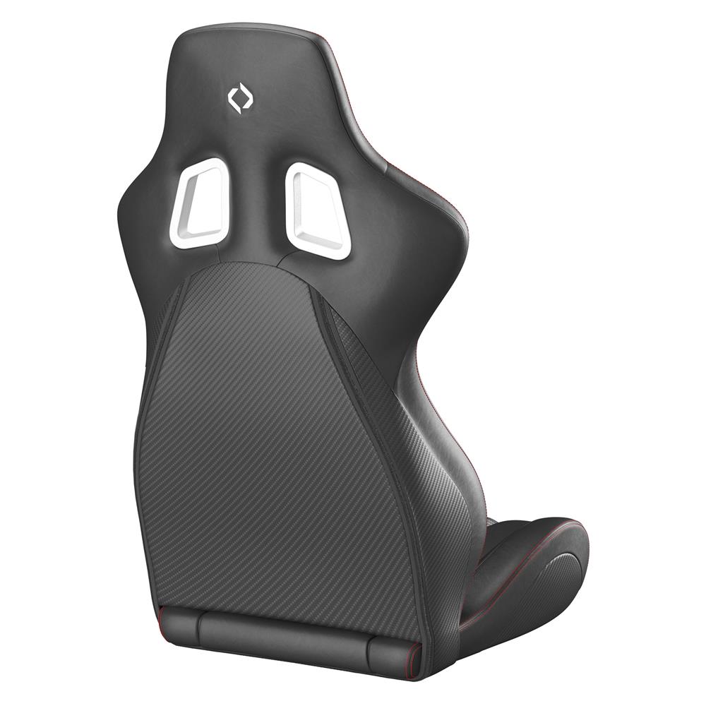 Corbeau Mustang Evolution X Seat - Pair Black Vinyl/Carbon w/ Red ...