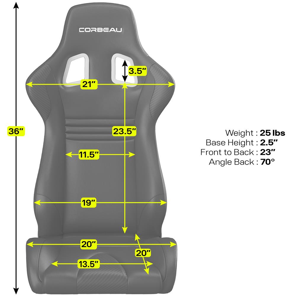 Corbeau Mustang Evolution X Seat - Pair Black Vinyl/Carbon w/ Red ...