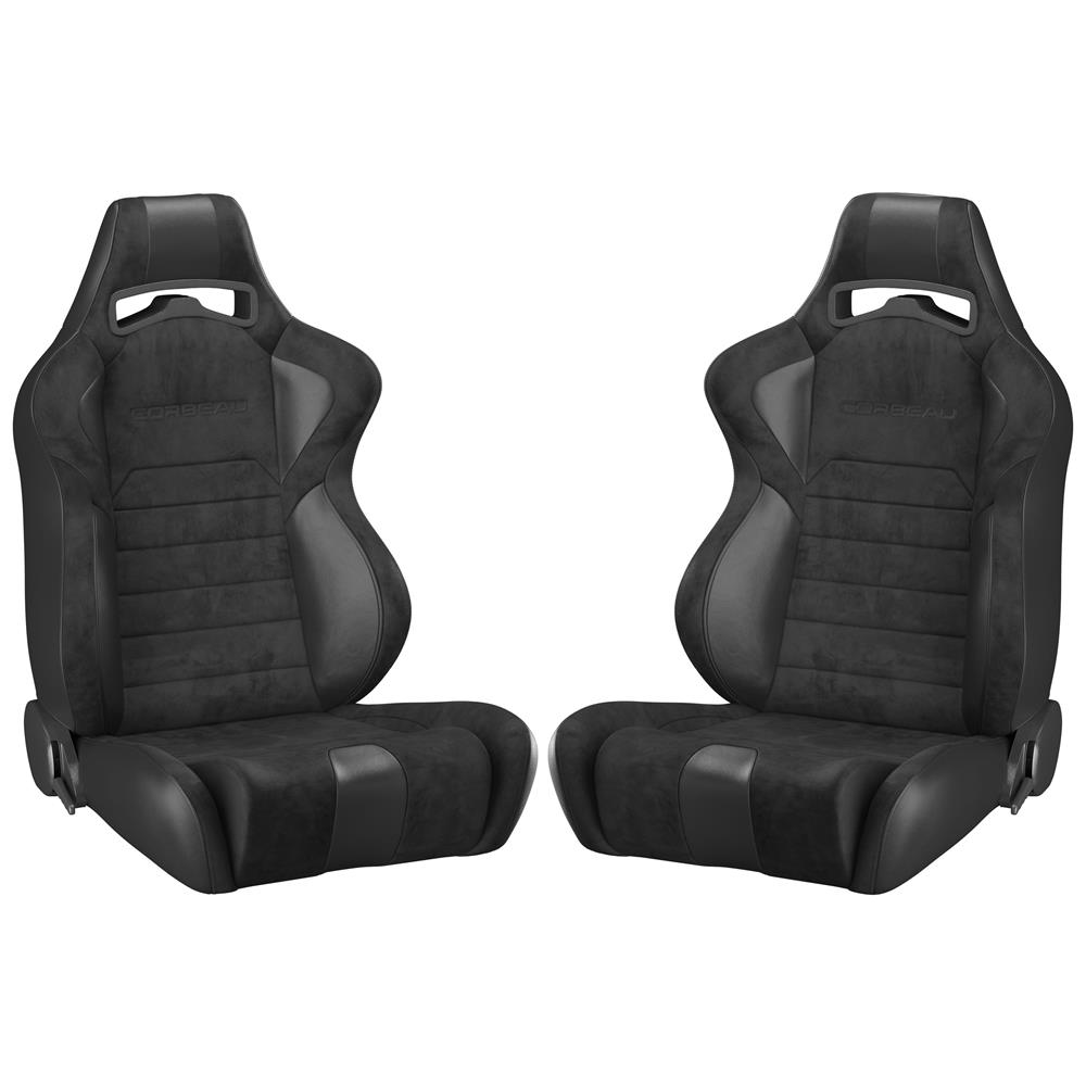 Corbeau Mustang LG1 Microsuede Seat Pair - Black | S25501PR