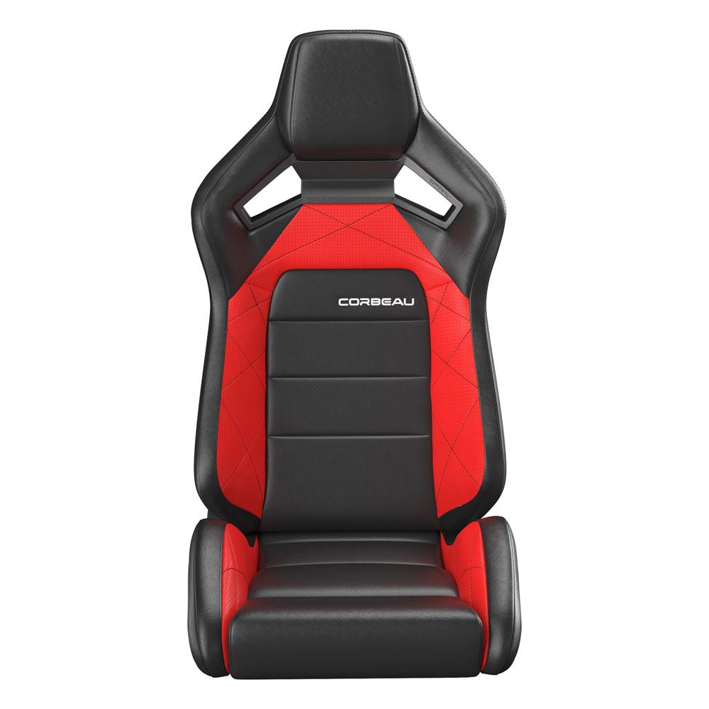 Corbeau Sportline RRX Reclining Seat - Black W/ Red Insert 55070