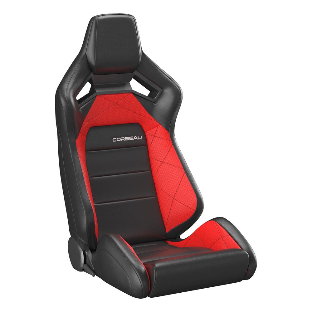 Corbeau Sportline RRX Reclining Seat - Black W/ Red Insert 55070