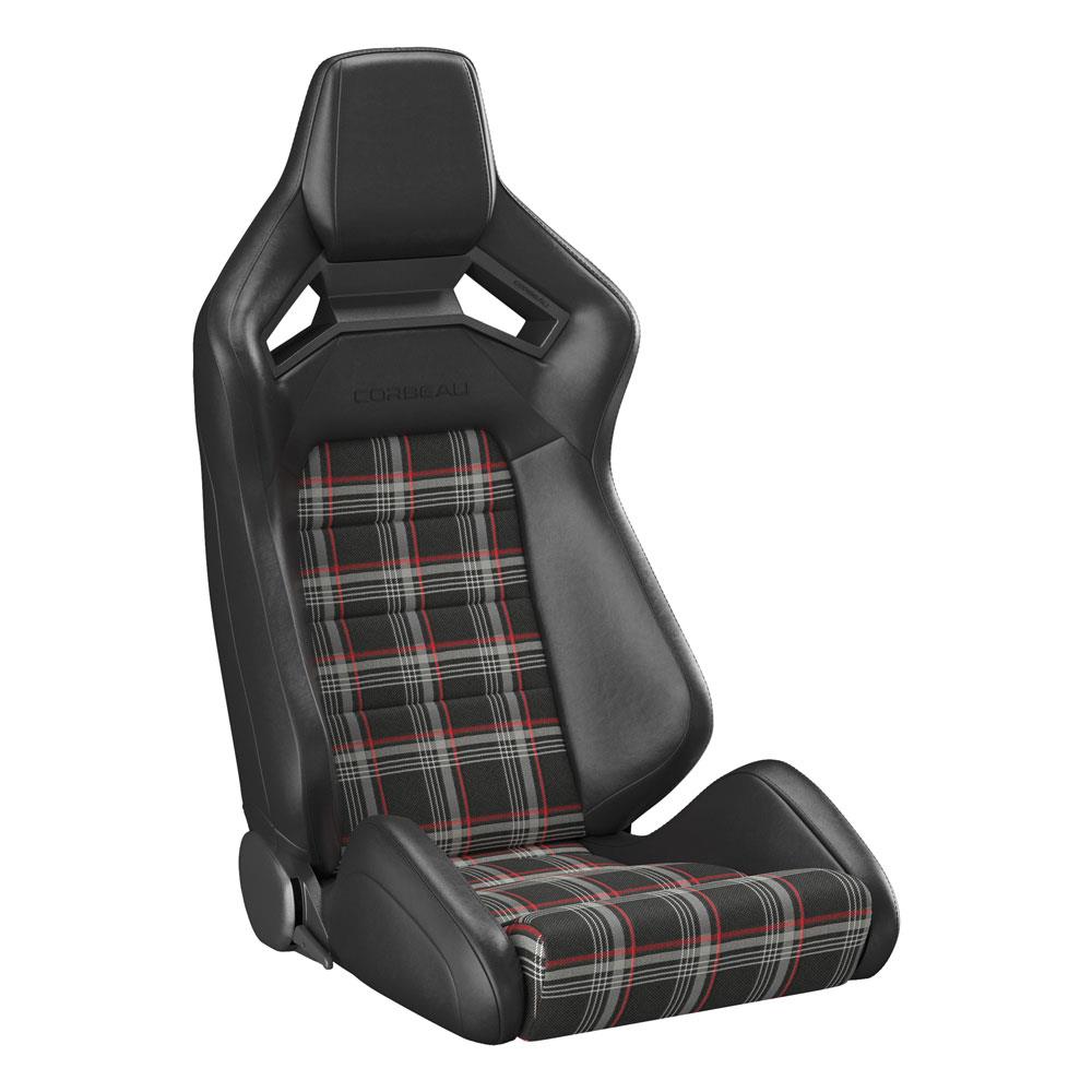 Corbeau Sportline RRX Seat - Black w/ Red Plaid Insert | 55022