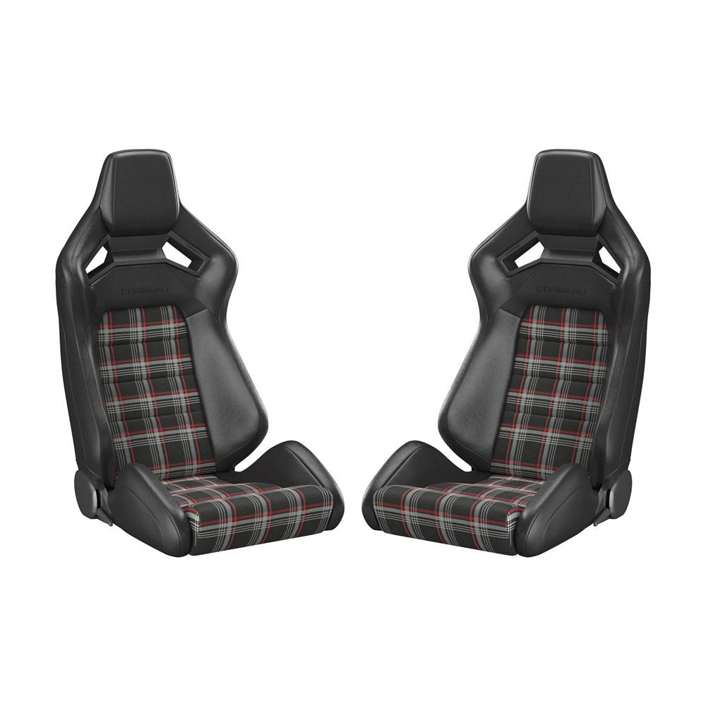 Corbeau Sportline RRX Seat - Black w/ Red Plaid Insert | 55022