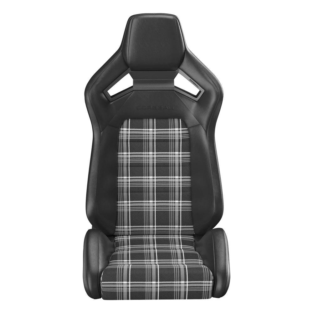 Corbeau Sportline RRX Seat - Black w/ White Plaid Insert | 55013