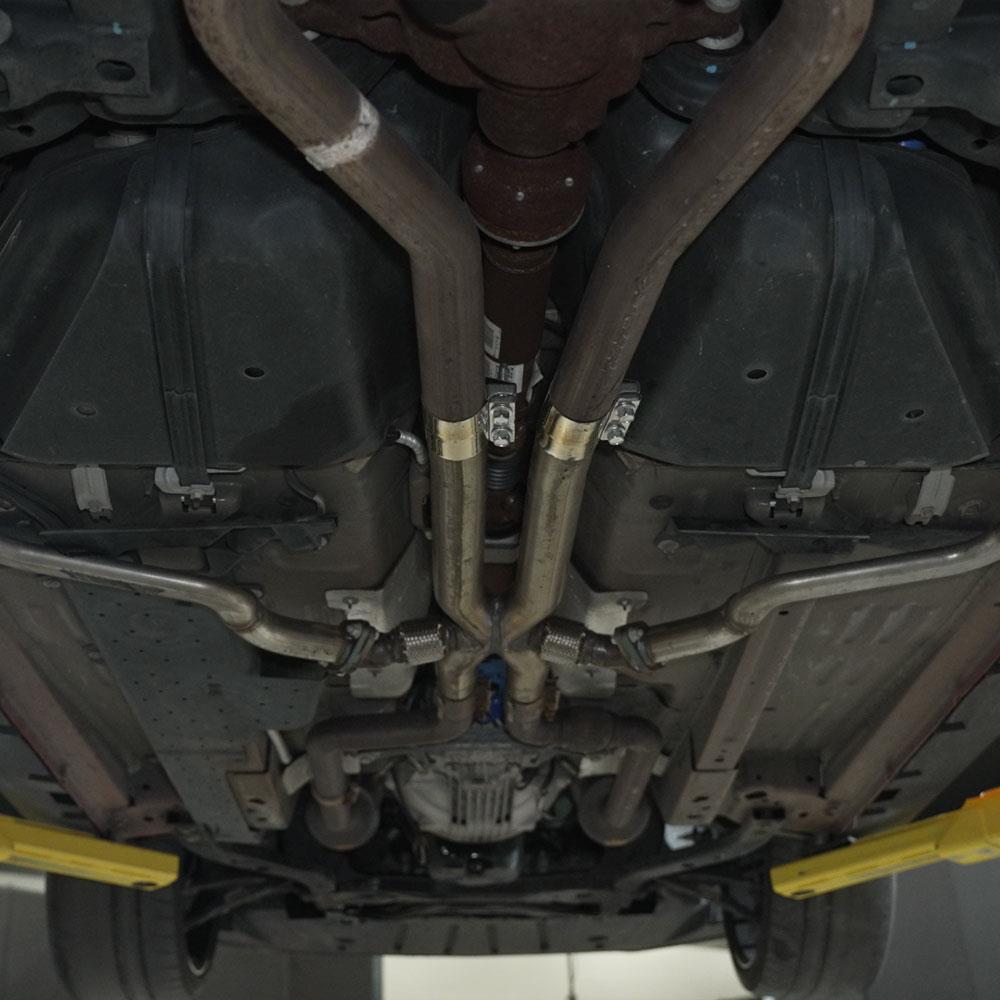 Black Mustang Convertible Side Pipes