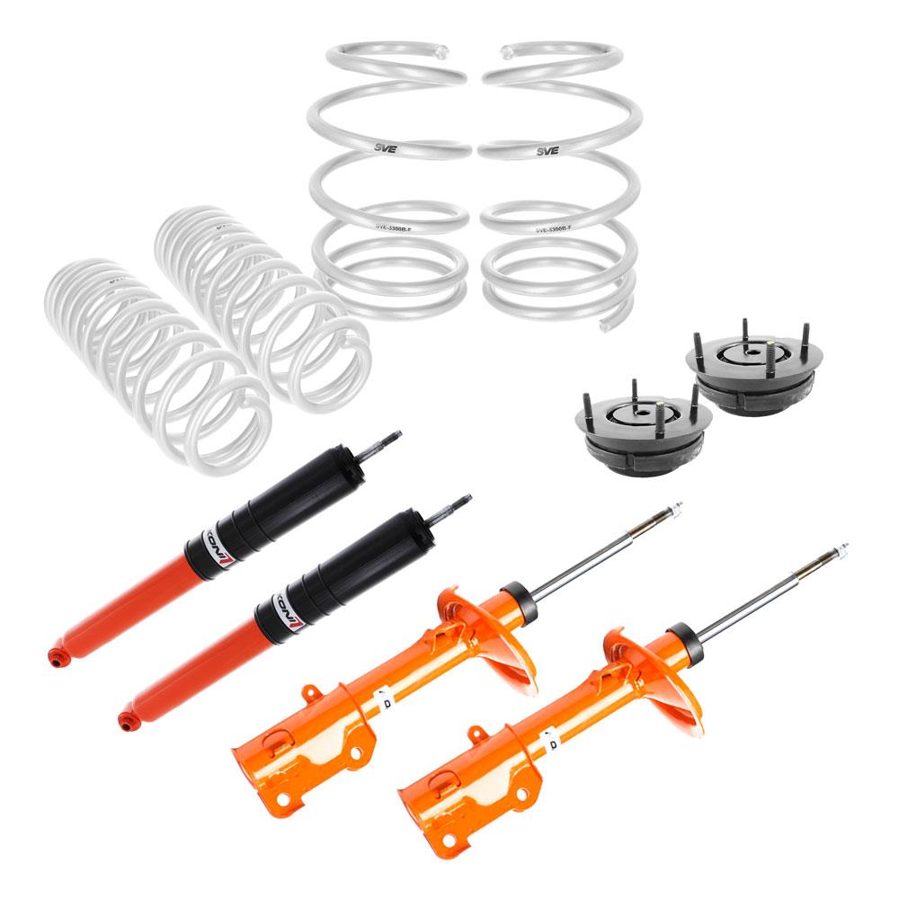 Koni Mustang Orange Shock & Strut Kit With SVE Lowering Springs (05-14)