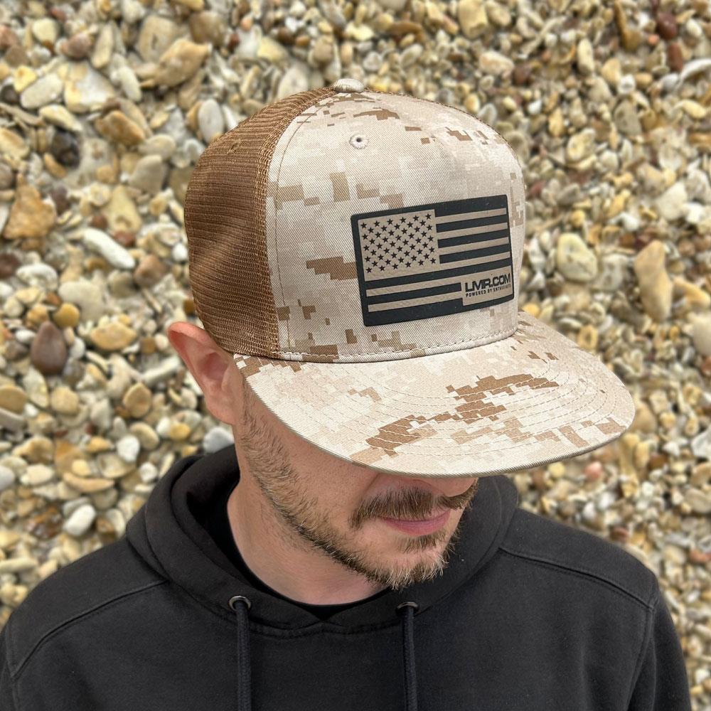 LMR USA Flag Snapback Hat - Desert Camo - LMR.com
