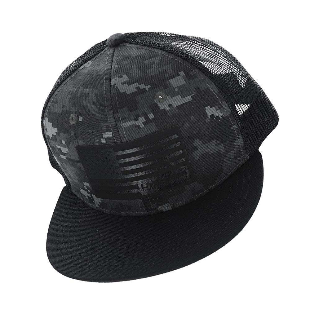 LMR USA Flag Snapback Hat - Stealth Black Camo - LMR