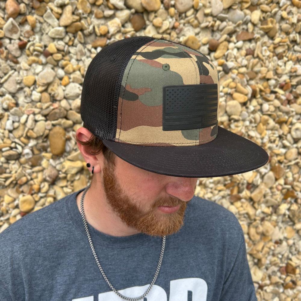 LMR USA Flag Snapback Hat - Woodland Camo - LMR.com