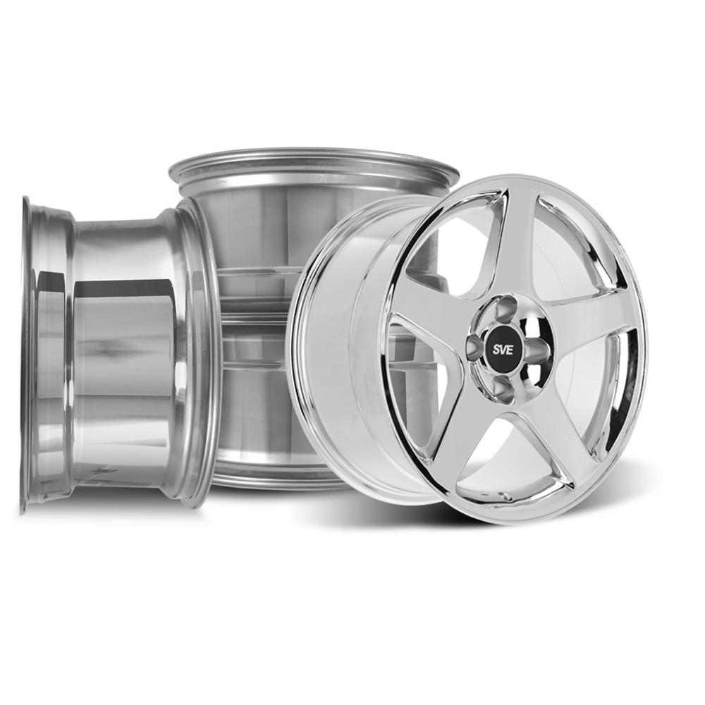 SVE Mustang 4 Lug 03 Cobra Wheel Kit - 17x8/9 - Chrome (79-93)