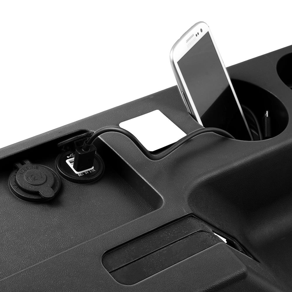 Mustang Center Console Kit with Charging Ports - Black (87-93)