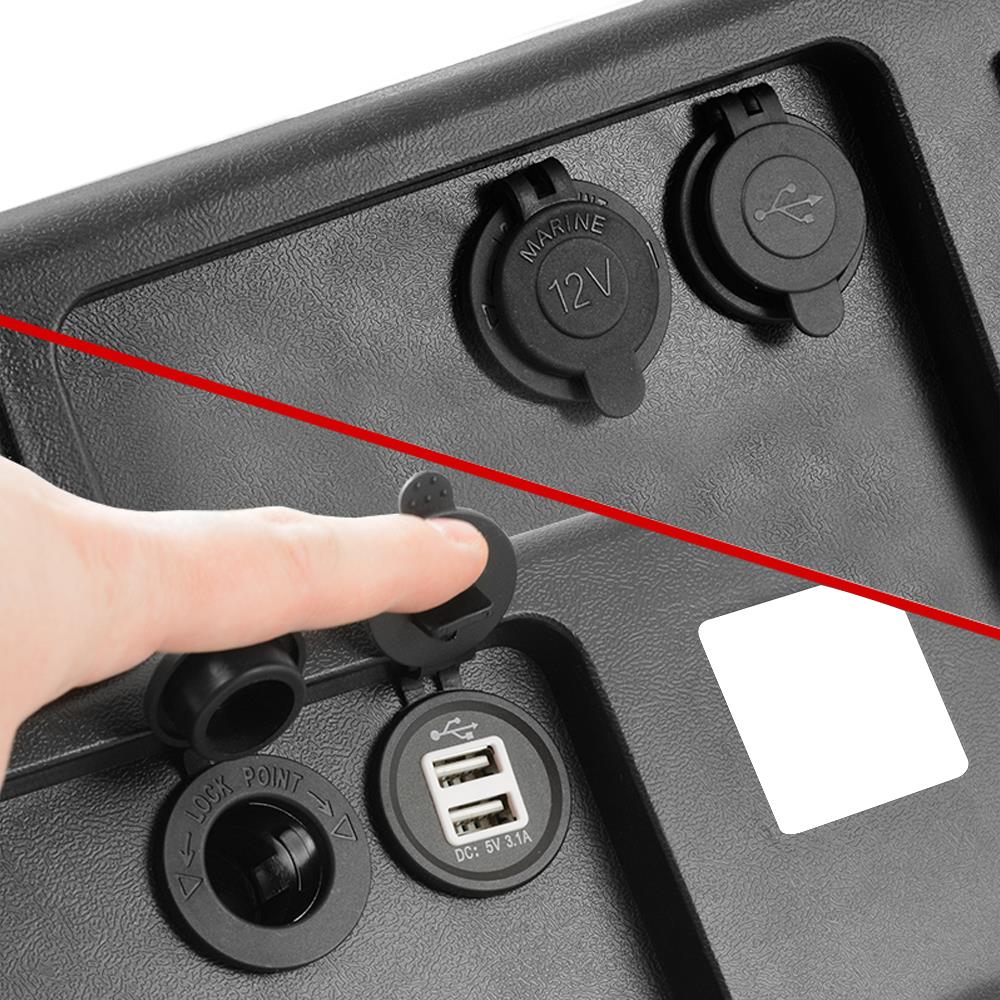 Mustang Center Console Kit with Charging Ports - Black (87-93)