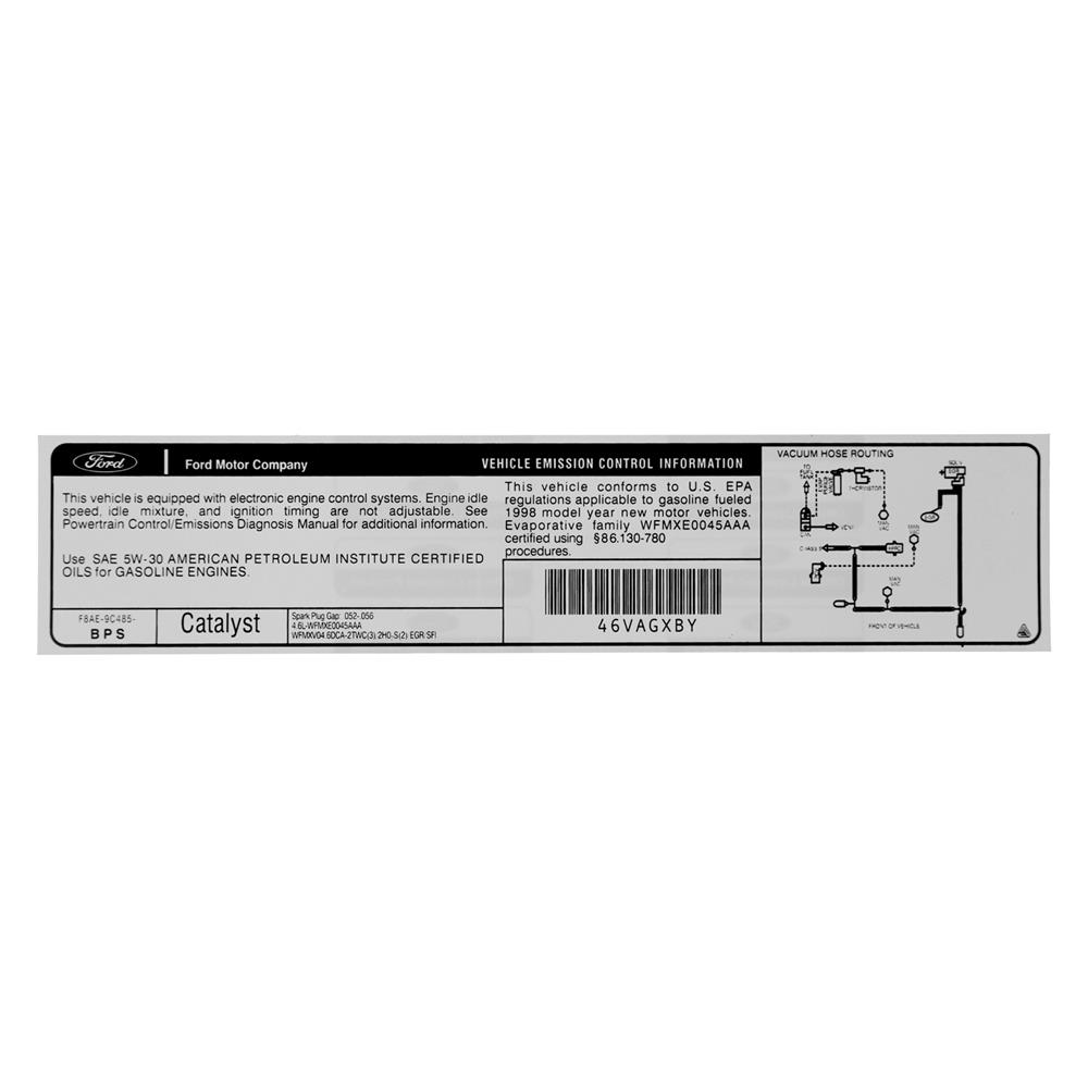 Mustang Emissions Decal (1998) Cobra - LMR.com