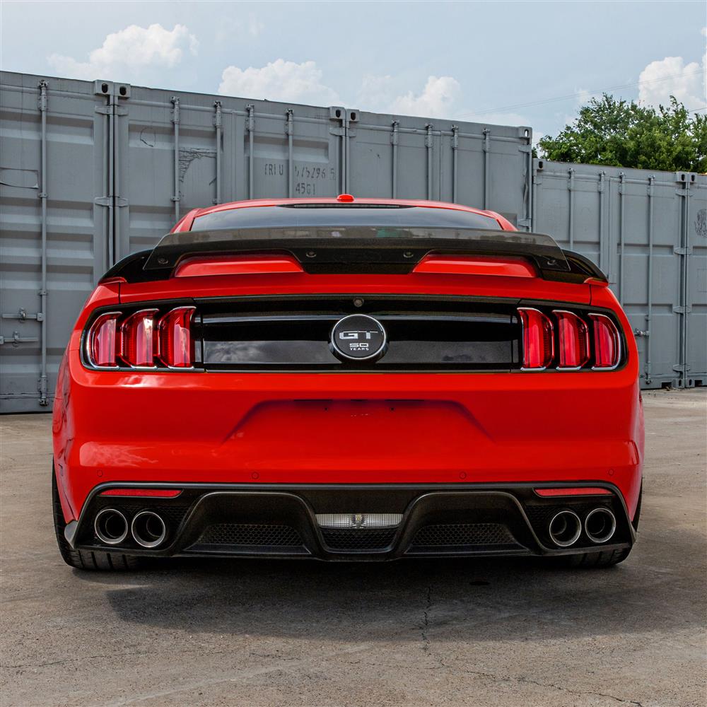 Mustang GT500 Style Rear Spoiler w/ Gurney Flap - Gloss Black (15-23)