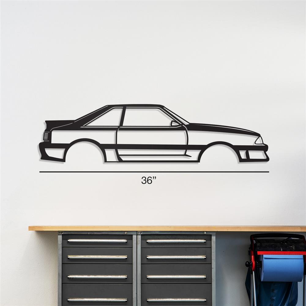 Mustang Silhouette Metal Wall Art (87-93) GT Hatchback