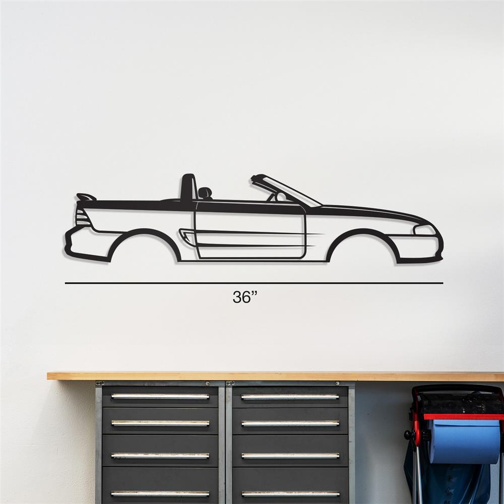 Mustang Silhouette Metal Wall Art (94-98) Convertible