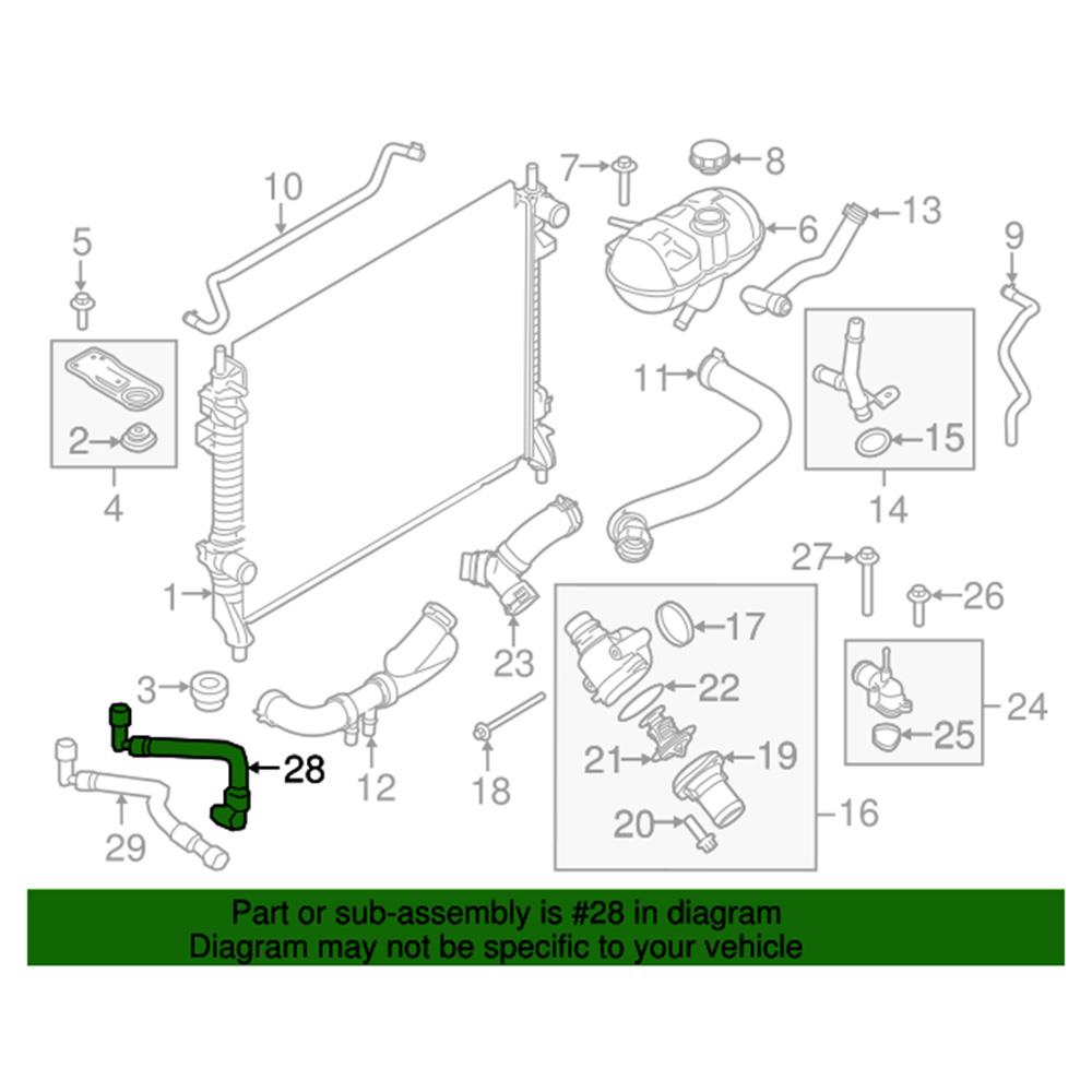 Mustang Oil Cooler Coolant Hose - Inlet (15-23) 5.0 FR3Z-6B850-A