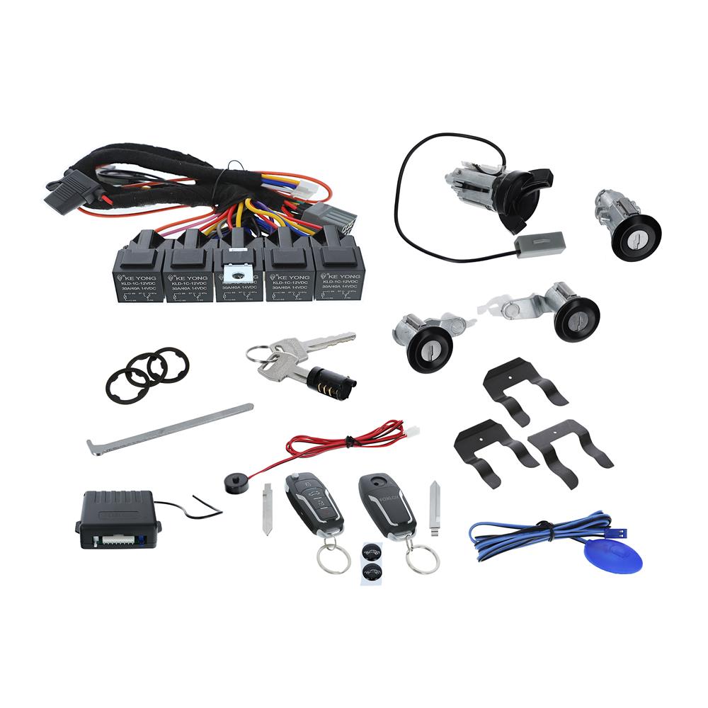 Mustang Single Key Lock & Keyless Entry Conversion Kit - Black (85-93)