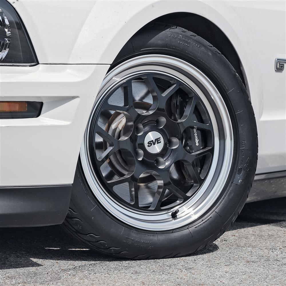 SVE Mustang Drag Comp Wheel & Tire Kit - 17x4.5 & 15x10 - Gloss Black ...