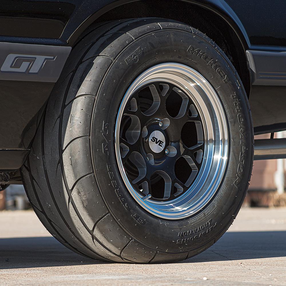 SVE Mustang 4 Lug Drag Comp Wheel & Tire Kit - 17x4.5 & 15x10 - Gloss ...