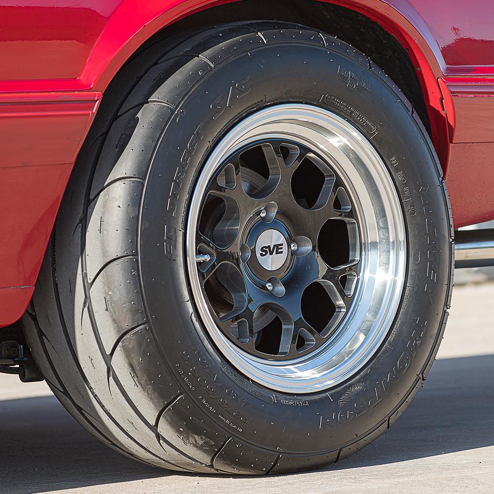 SVE Mustang 4 Lug Drag Comp Wheel & Tire Kit - 17x4.5 & 15x10 - Gloss ...