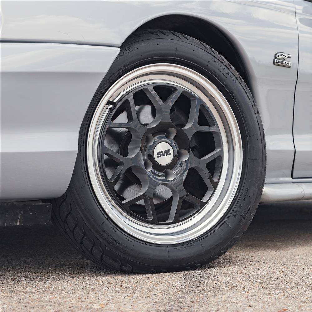 SVE Mustang Drag Comp Wheel & Tire Kit - 17x4.5 & 15x10 - Gloss Black ...