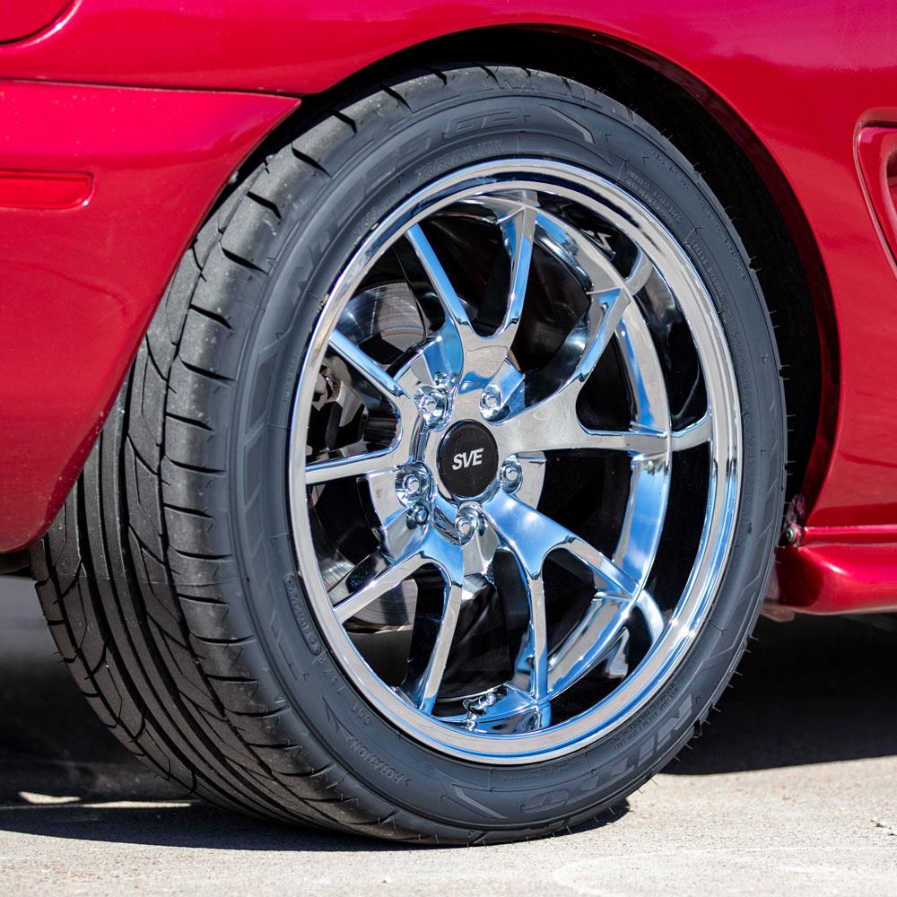 Mustang SVE FR500 Wheel & Nitto Kit - 18X9/10 - Chrome | 1994-2004