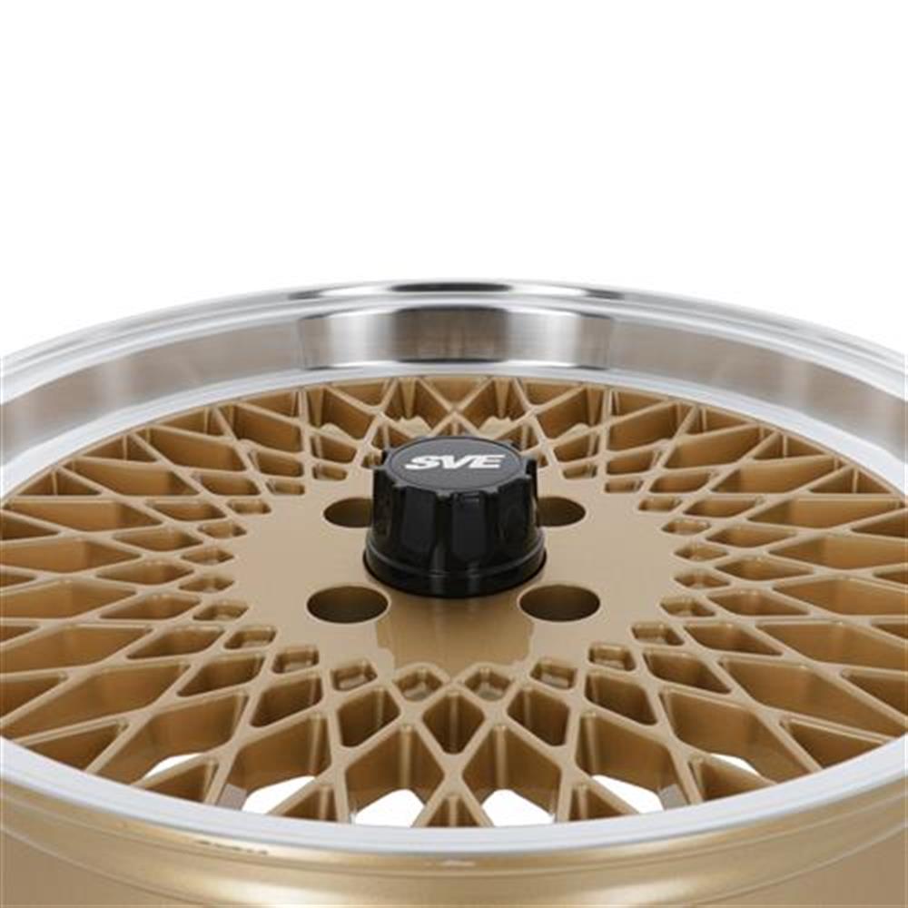 Mustang Fox Body 4 Lug Mesh Wheel Kit - Classic Gold - 17x8/9 | 79-93