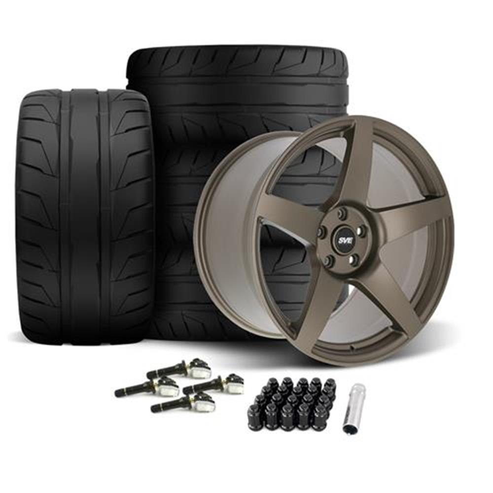 SVE Mustang R355 Wheel & Nitto NT05 Tire Kit - 19x10/11 - Satin Bronze ...