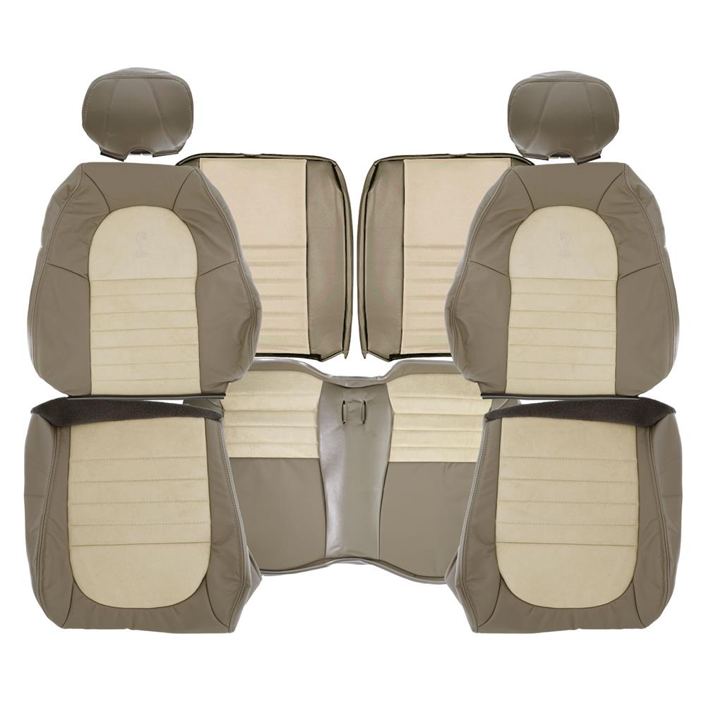 TMI Mustang Cobra Leather Seat Upholstery Kit - Dark Parchment/Medium ...